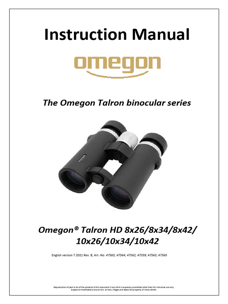 en Omegon Talron Manual | PDF | Field Of View | Aperture