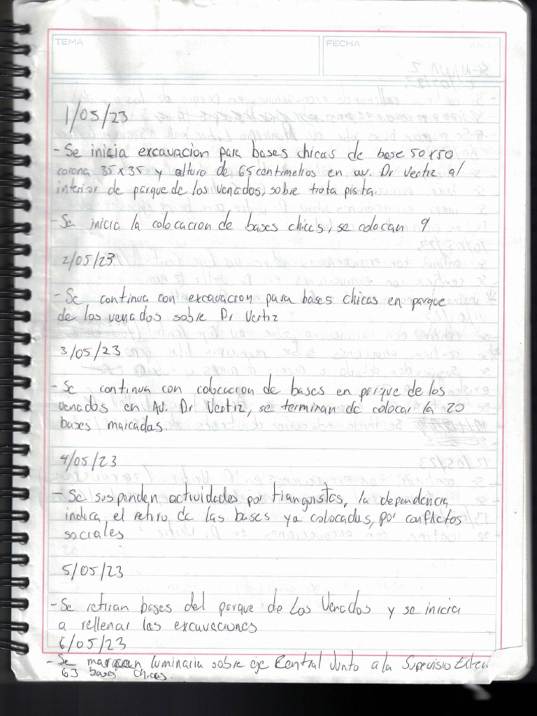 Notas de Bitacora Mayo | PDF