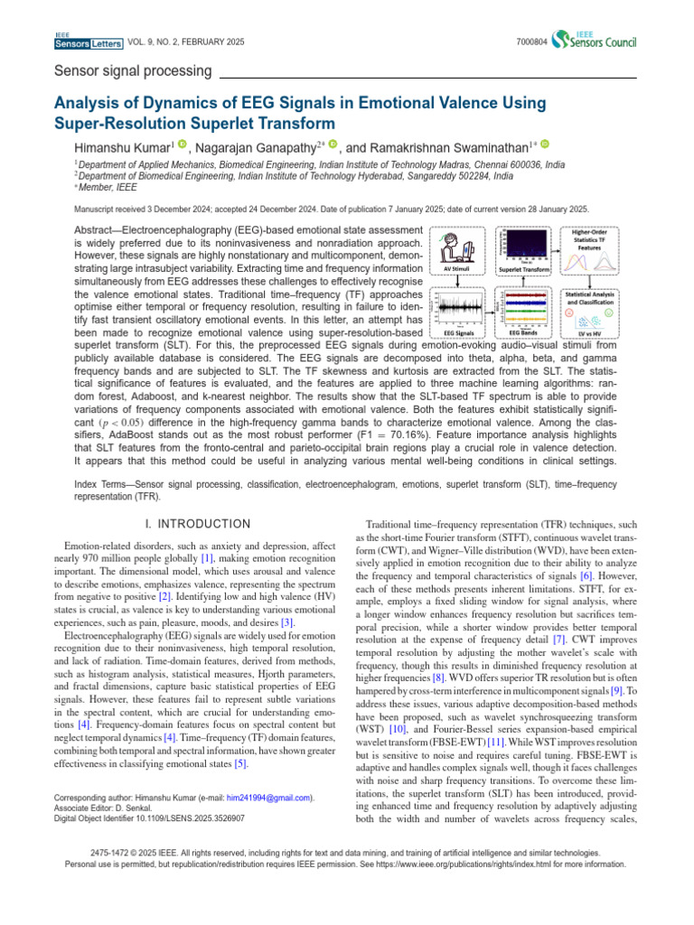 Analysis of Dynamics of EEG Signals in Emotional Valence Using Super ...