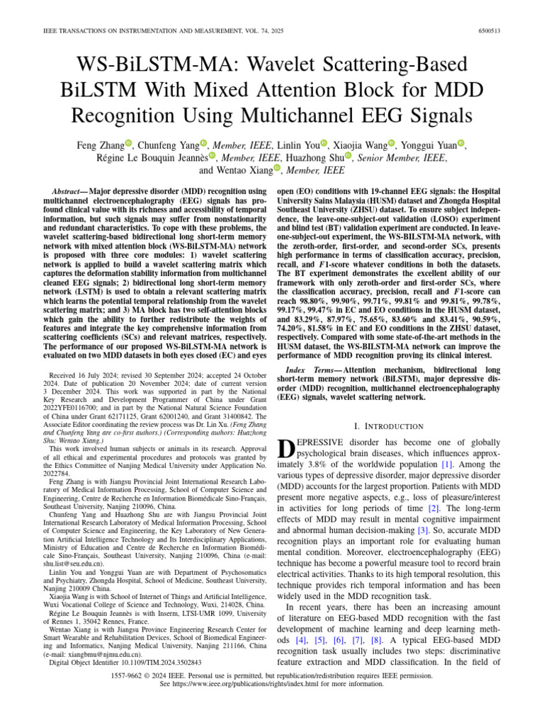 WS-BiLSTM-MA_Wavelet_Scattering-Based_BiLSTM_With_Mixed_Attention_Block_for_MDD_Recognition ...