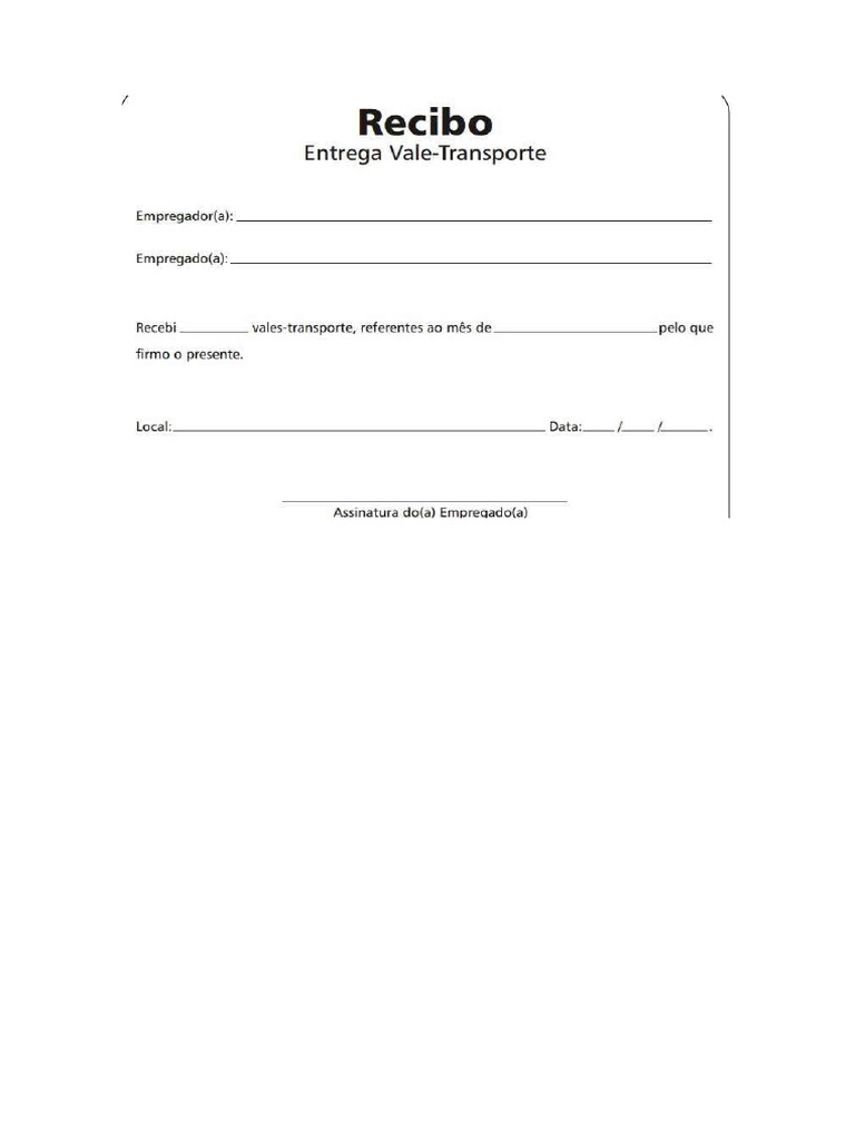 RECIBO DE VALE TRANSPORTE | PDF