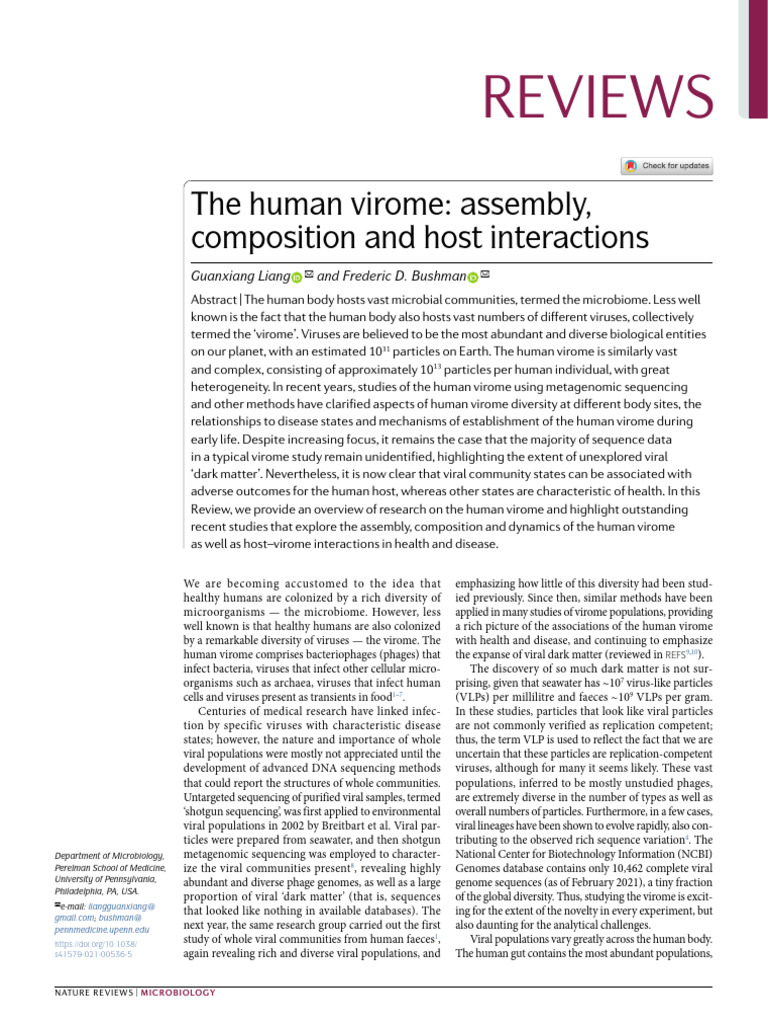 The Human Virome- Assembly, Composition and Host Interactions | PDF ...