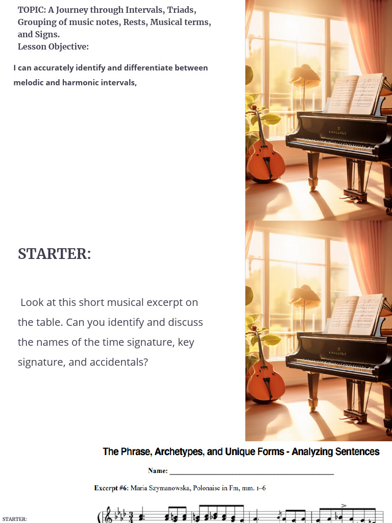 Week 8 Intervals & Tonic Triads | PDF | Harmony | Interval (Music)