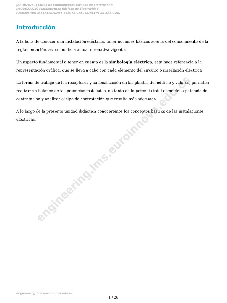 INSTALACIONES ELÉCTRICAS. CONCEPTOS BÁSICOS. | PDF | Cableado eléctrico | Ingenieria Eléctrica