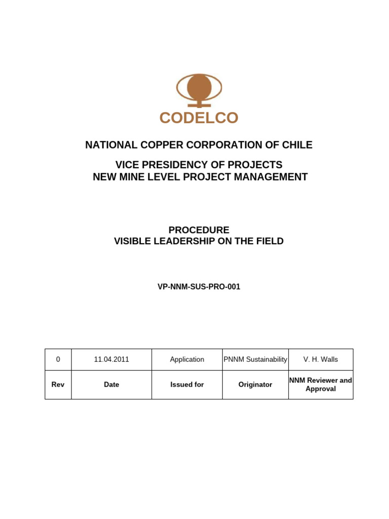Visible Leadership Procedure On Site REV 0 | PDF | Occupational Safety ...