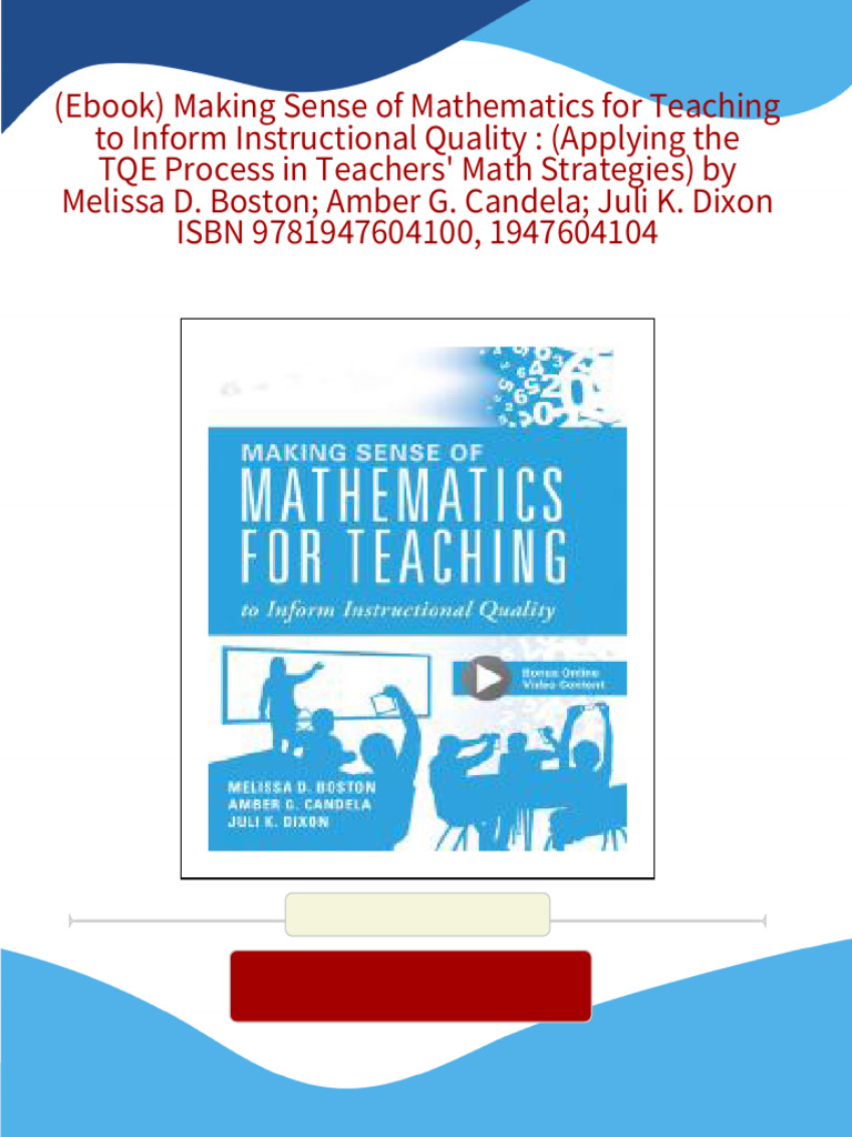 Instant Access to (Ebook) Making Sense of Mathematics for Teaching to ... Instant Access to (Ebook) Making Sense of Mathematics for Teaching to ...
