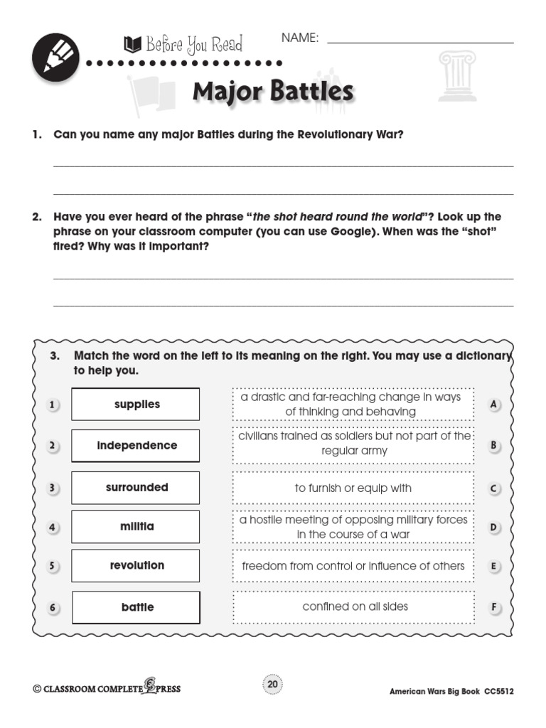 1 - American Wars BIG BOOK Gr. 5-8_Page 21-25 | PDF | American ...