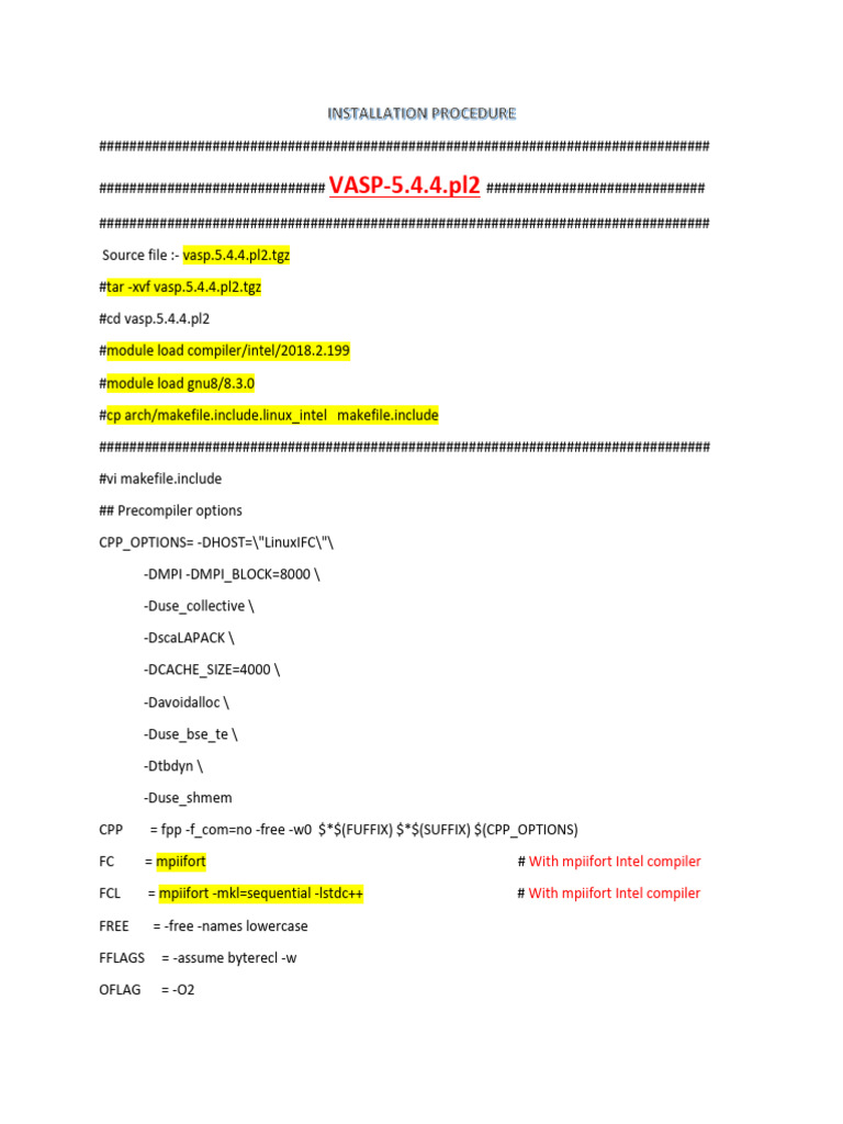 Vasp - 5 4 4 Pl2-With-Intel-2018 | PDF | Software Engineering ...