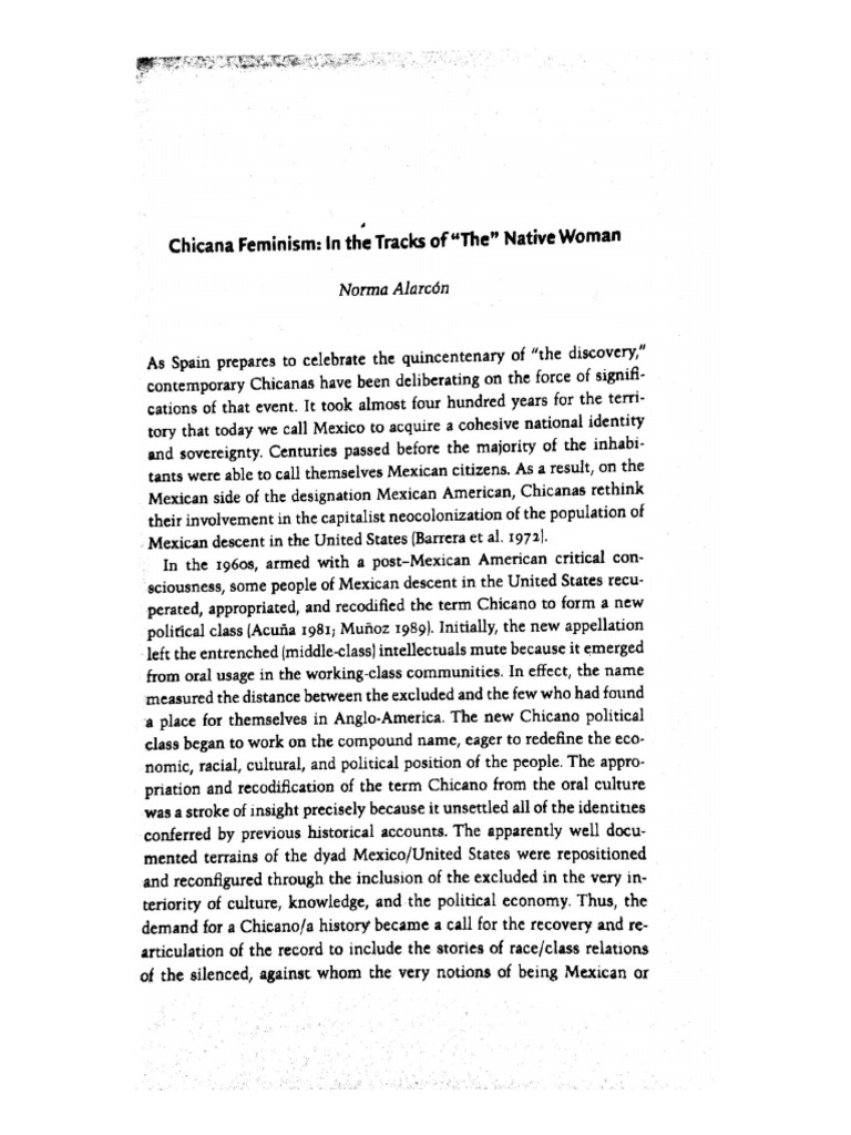Alarcón, Norma - in The Tracks of The Native Woman | PDF