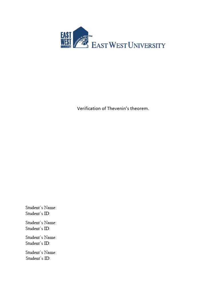 CSE209 lab report 6 | PDF | Electrical Network | Resistor