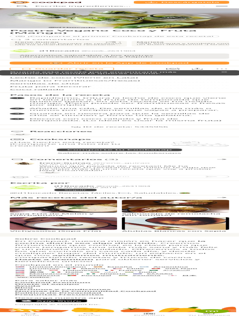 httpscookpad.comesrecetas5335956-postre-vegano-coco-y-fruta-mangoref=search&search_term=postres ...
