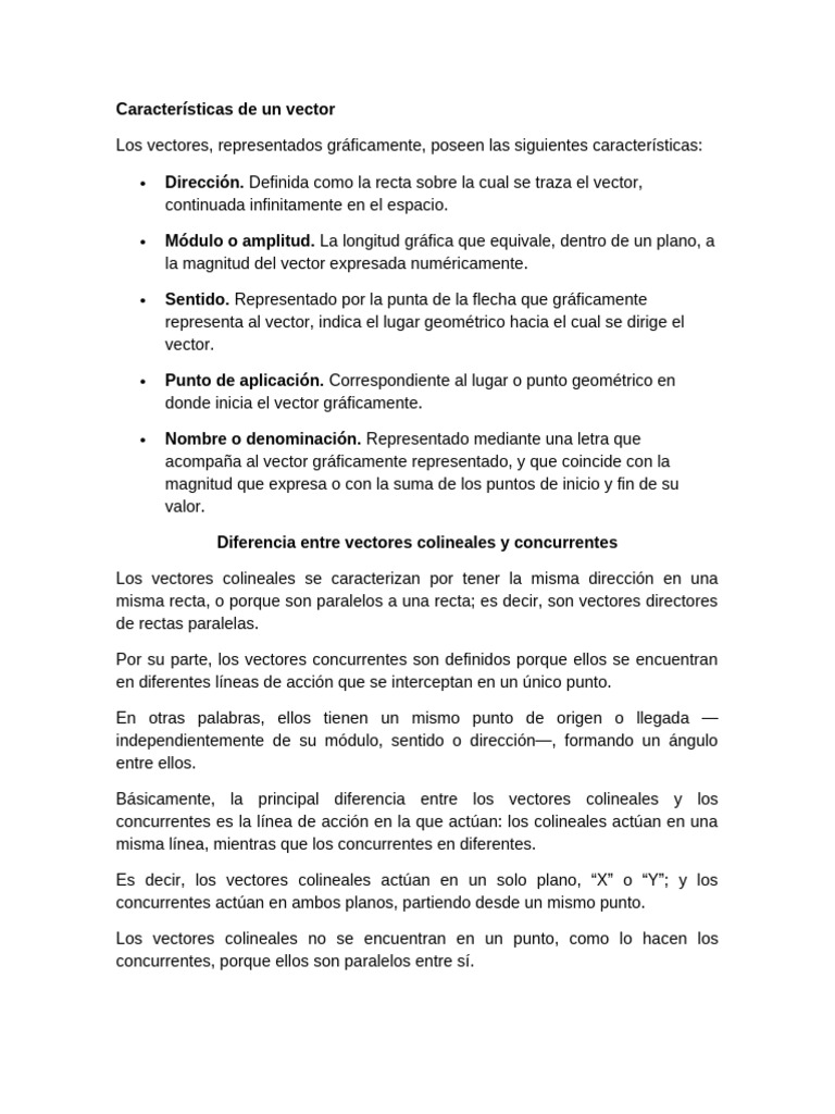 Características y Tipos de Vectores | PDF