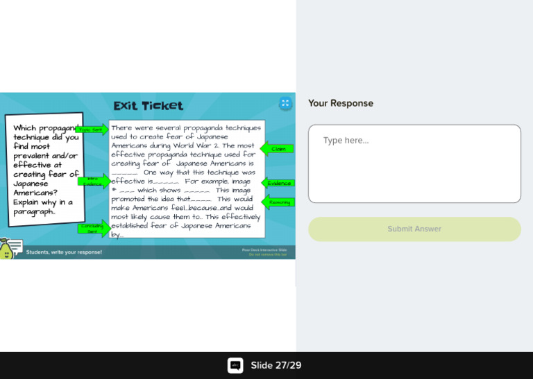 Slide 27 - Text Response Slide - Presentation Session Student - Pear ...