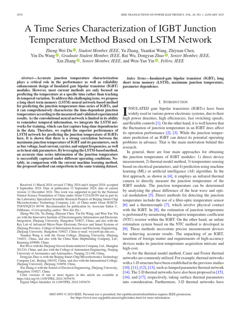 A Time Series Characterization of IGBT Junction Temperature Method Based On LSTM Network | PDF ...