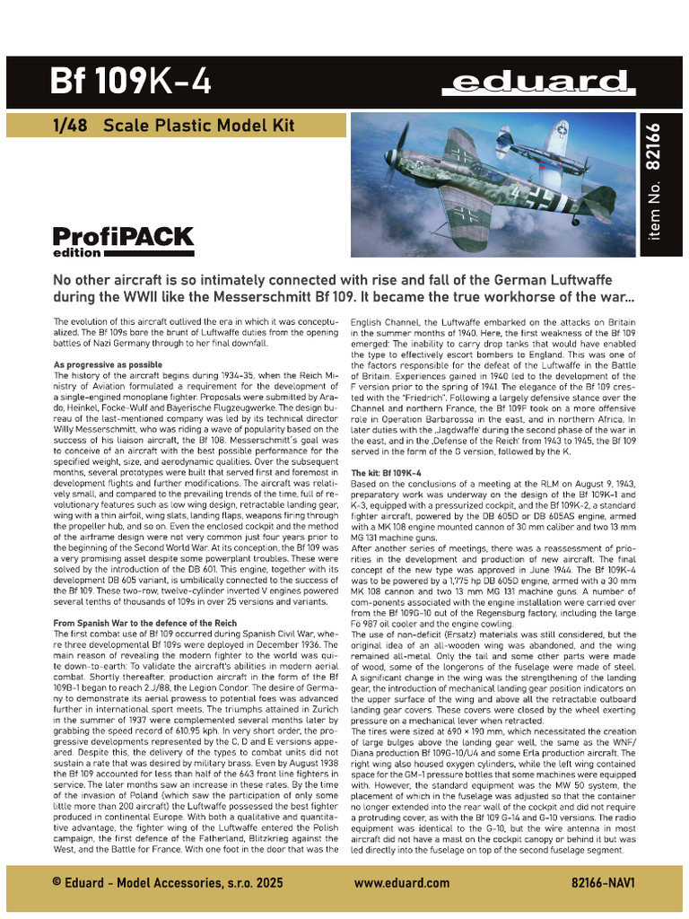 BF 109K-4 Eduard 1-48 Profipack | PDF
