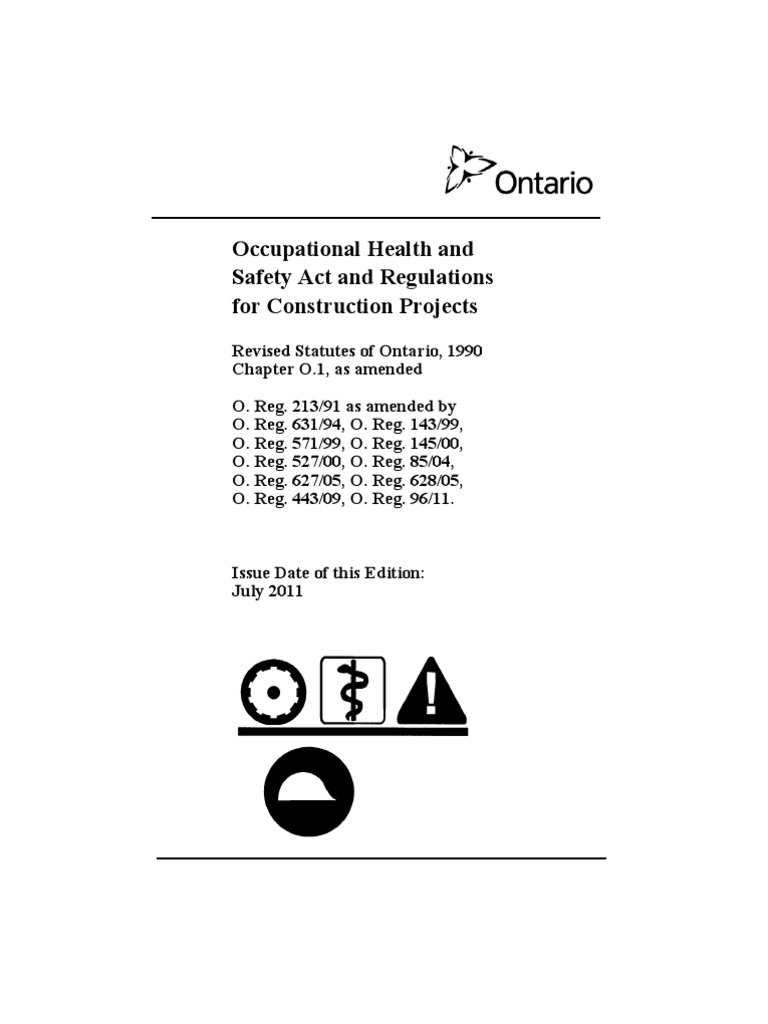 OHS Act and Construction Reg Jul11 | Download Free PDF | Occupational ...