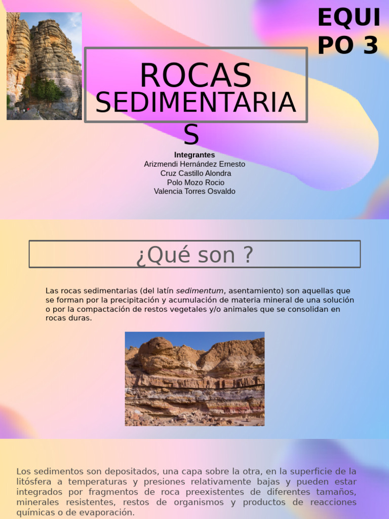 Rocas Sedimentarias | PDF | Roca clástica | Roca sedimentaria