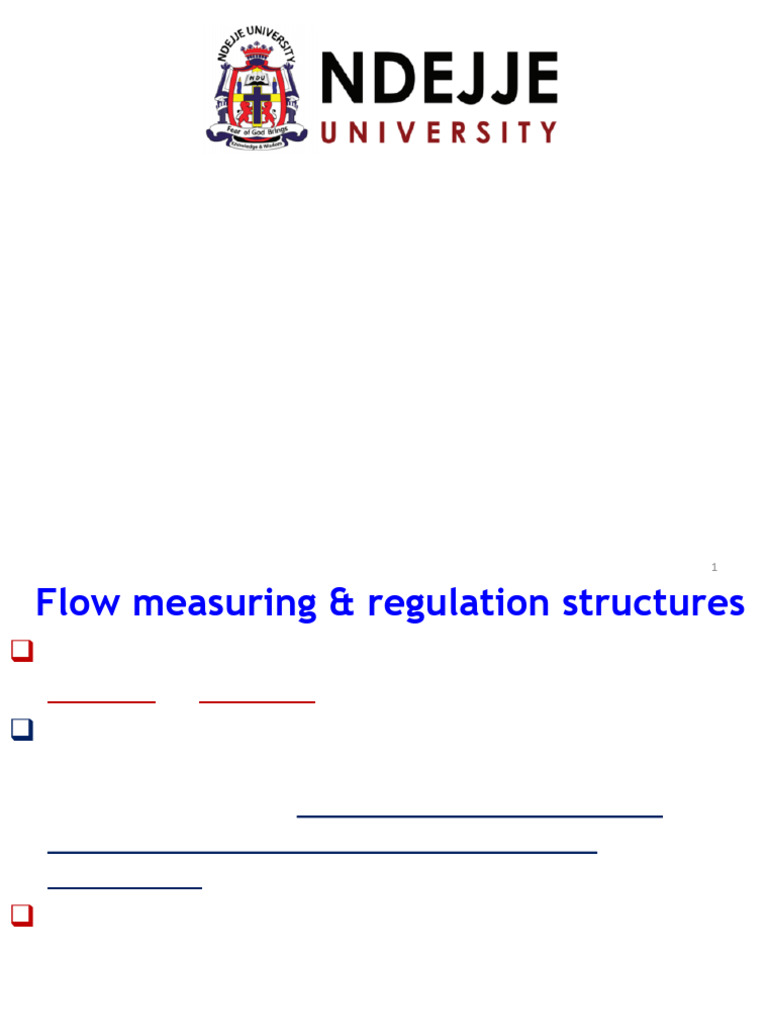 CIV 2104 04-Hydraulic Structures | PDF | Discharge (Hydrology) | Hydraulics