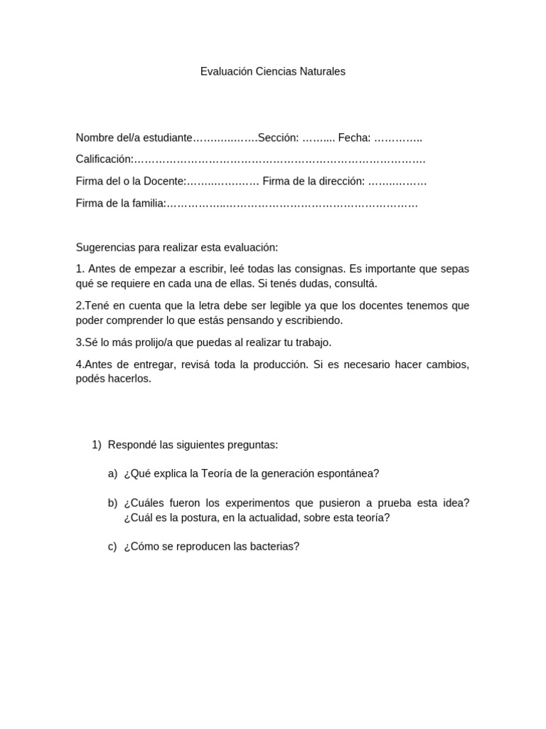 Exámen Cs - Nat | PDF