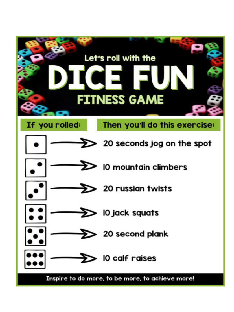 Dice Fitness Card 1 | PDF