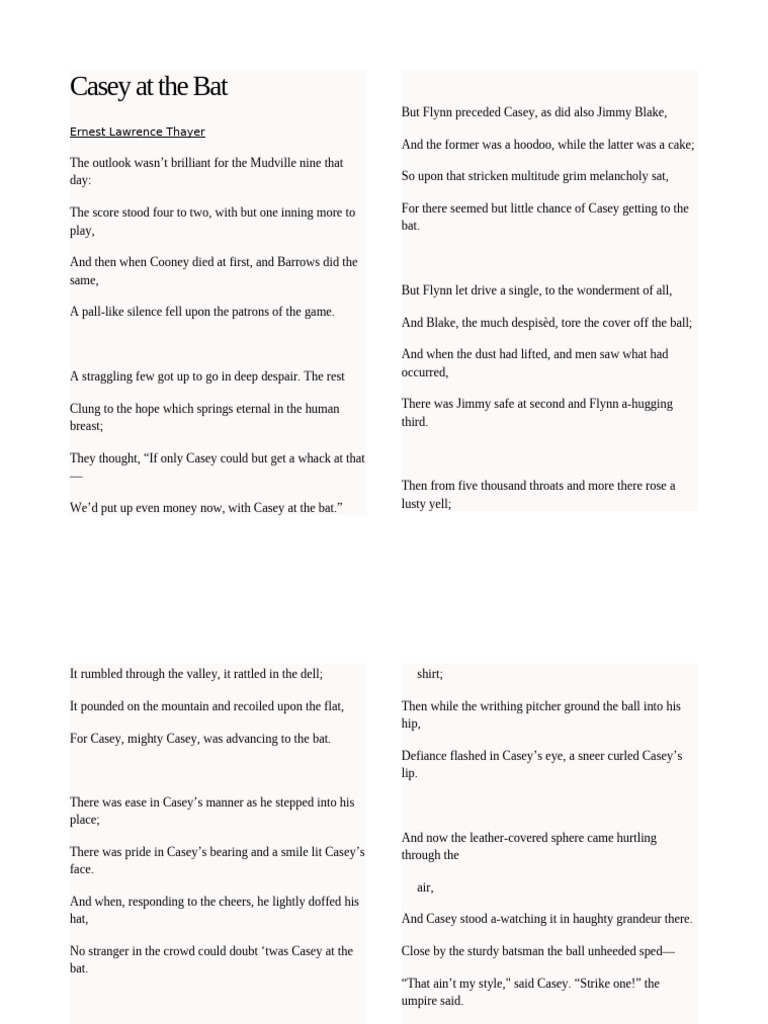 Casey at The Bat | PDF