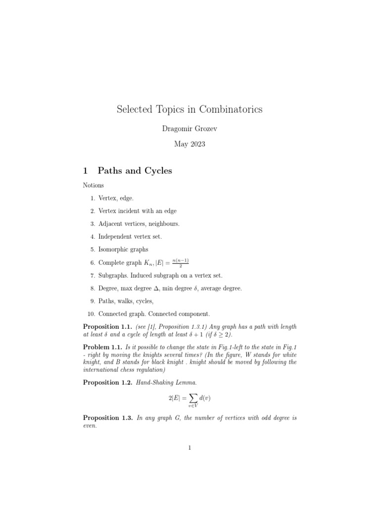 combinatorics-selected-topics | PDF | Vertex (Graph Theory ... combinatorics-selected-topics | PDF | Vertex (Graph Theory ...