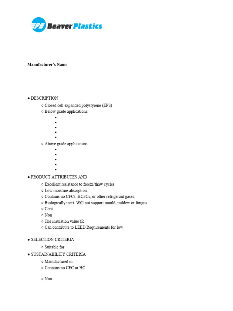 Terrafoam EPS Types 1-IX Tech Data Sheet | PDF | Polystyrene ...