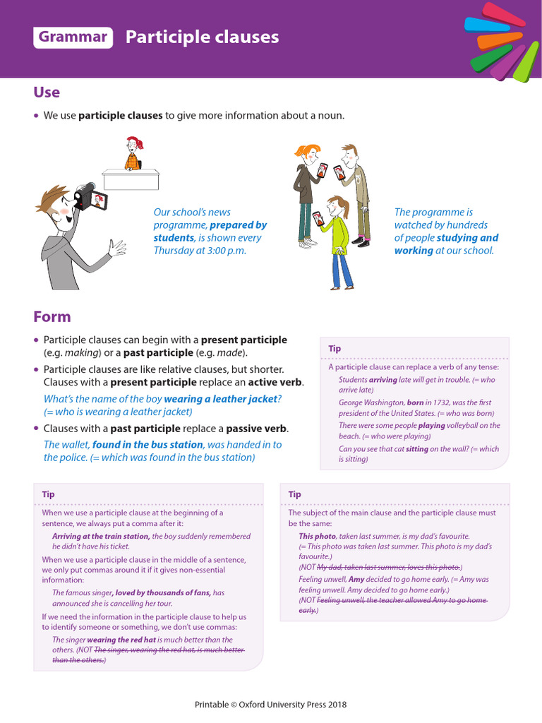 Practice Kit Grammar Reference SolI Participle Clauses | PDF | Verb ...