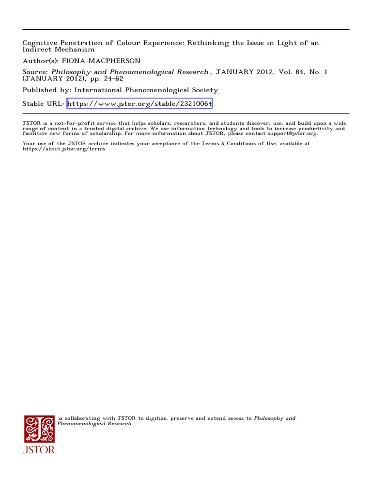 Mcpherson | PDF | Experience | Perception