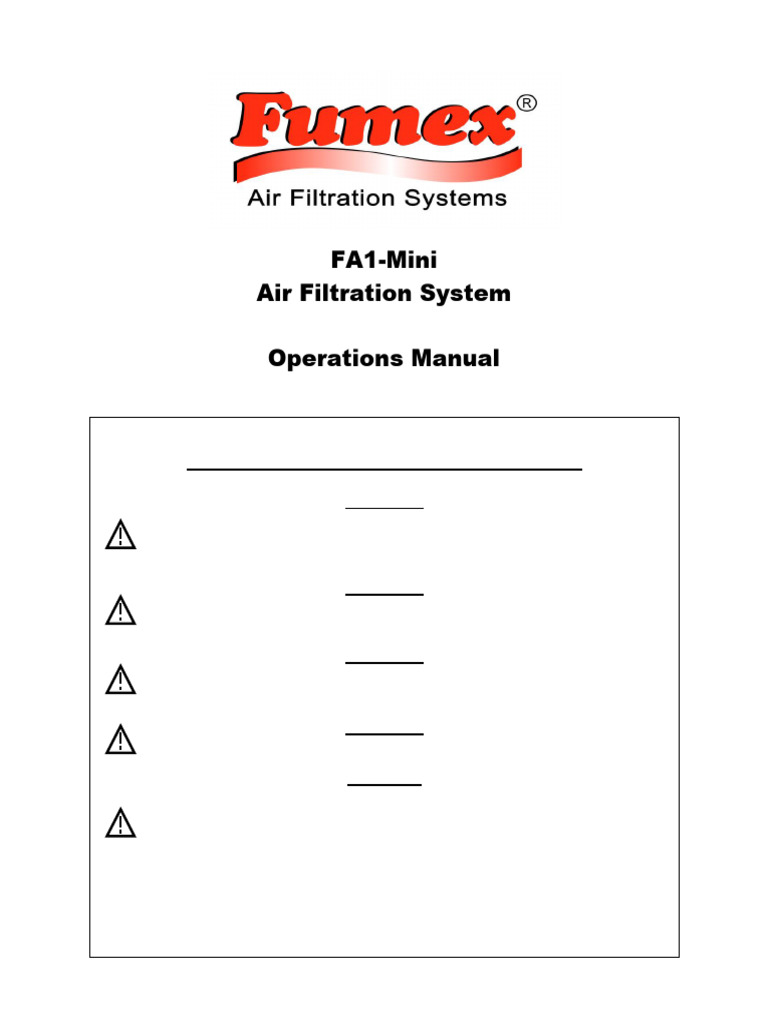 FUMEX FA1 Mini Operation Manual | PDF | Usb Flash Drive | Particulates