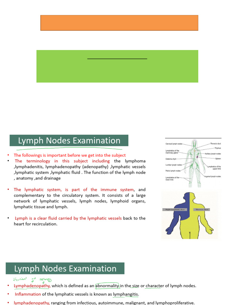 Lymph Nodes Examination PDF | PDF | Lymphatic System | Lymph Node