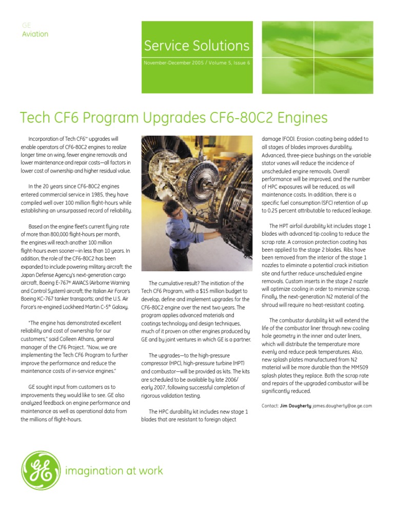 CF-6 Engine Future | PDF | Aircraft | Engines