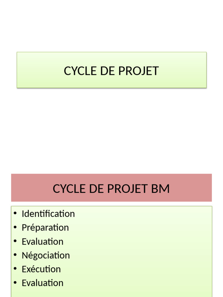 CYCLE DE PROJET | PDF