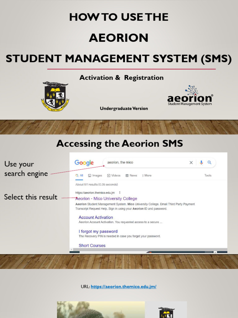 Aeorion SMS User Guide for Students | PDF