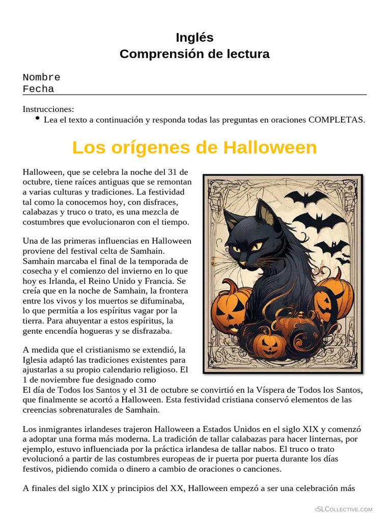 Orígenes e historia de Halloween | PDF | Víspera de Todos los Santos ...