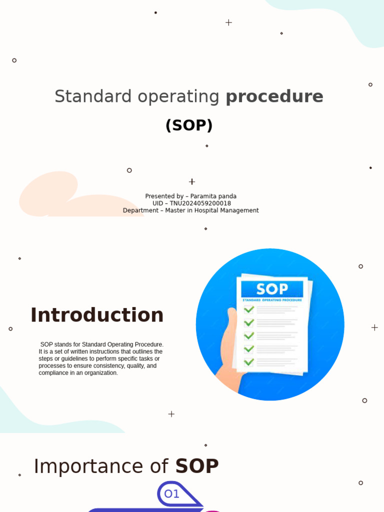 Standard Operating: Procedure | PDF
