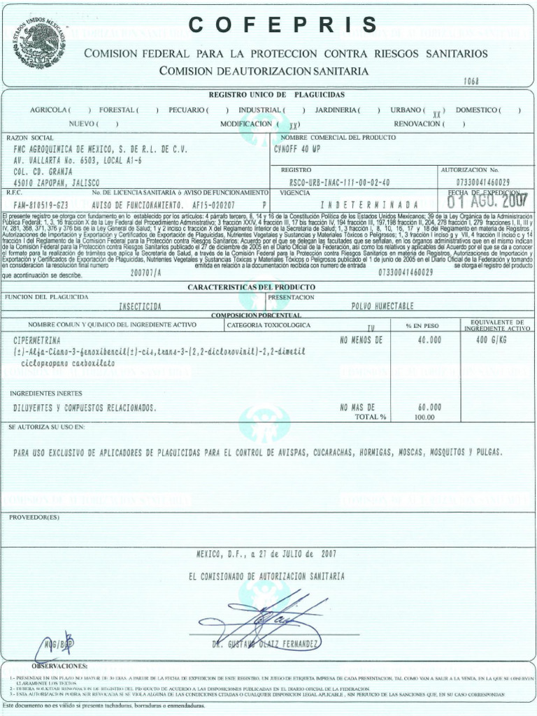 Registro Cynoff | PDF