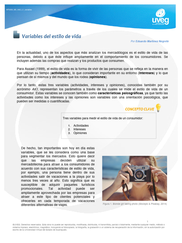 Variables Del Estilo de Vida | PDF | Los consumidores | Comportamiento