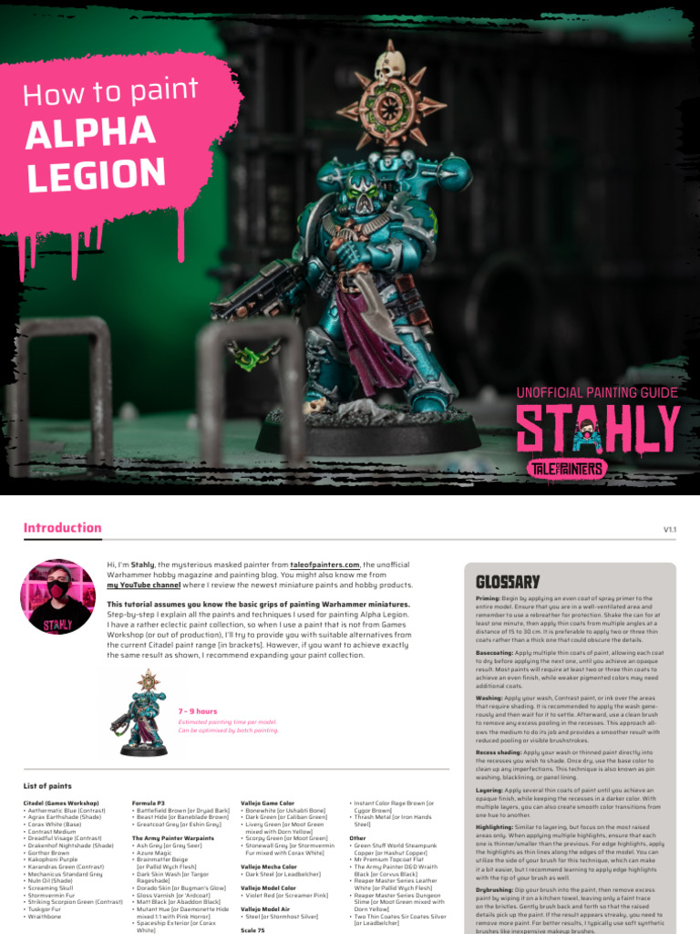 Alpha Legion Painting Guide | PDF | Paint | Paintings