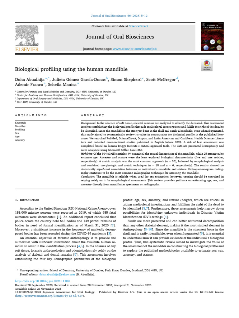 Mandible's Role in Age Determination | PDF | Ct Scan