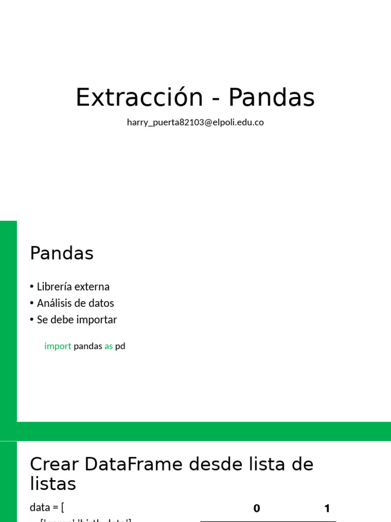 05 00 Presentación Pandas | PDF | Data Serialization Formats | Persistence