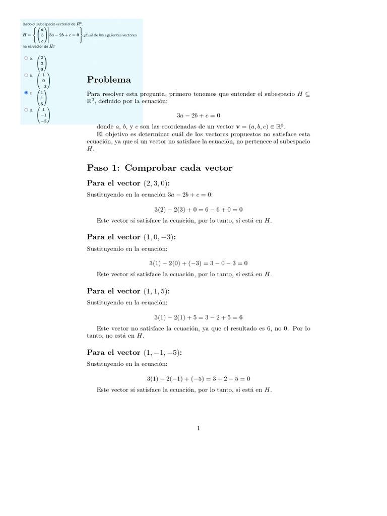 Actividad Espacios vectoriales | PDF | Determinante | Vector Euclidiano