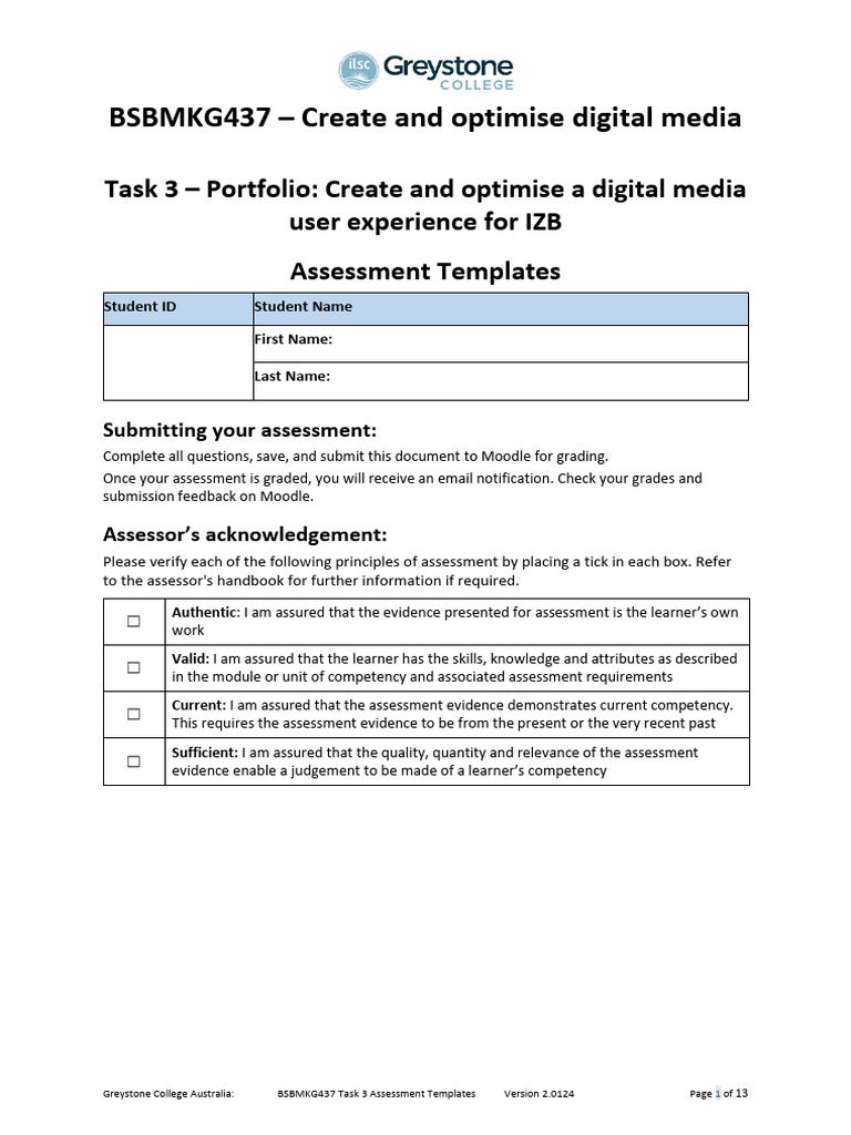 BSBMKG437 Task 3 Assessment Templates | PDF | Analytics | Advertising BSBMKG437 Task 3 Assessment Templates | PDF | Analytics | Advertising