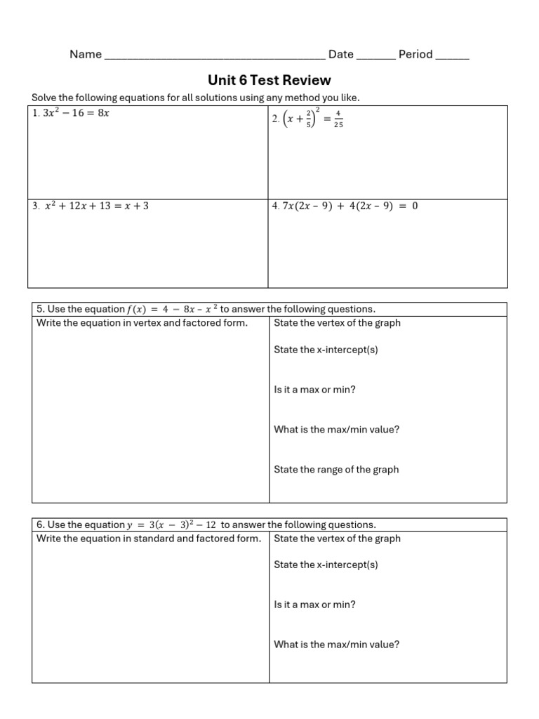Unit 6 Test Review NEW | PDF | Vertex (Graph Theory) | Geometry