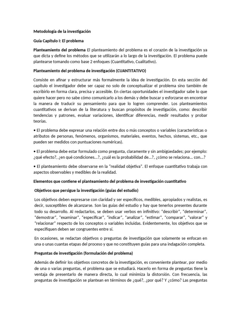 Metodología de La Investigación Cap I | PDF | Investigación cuantitativa | Teoría