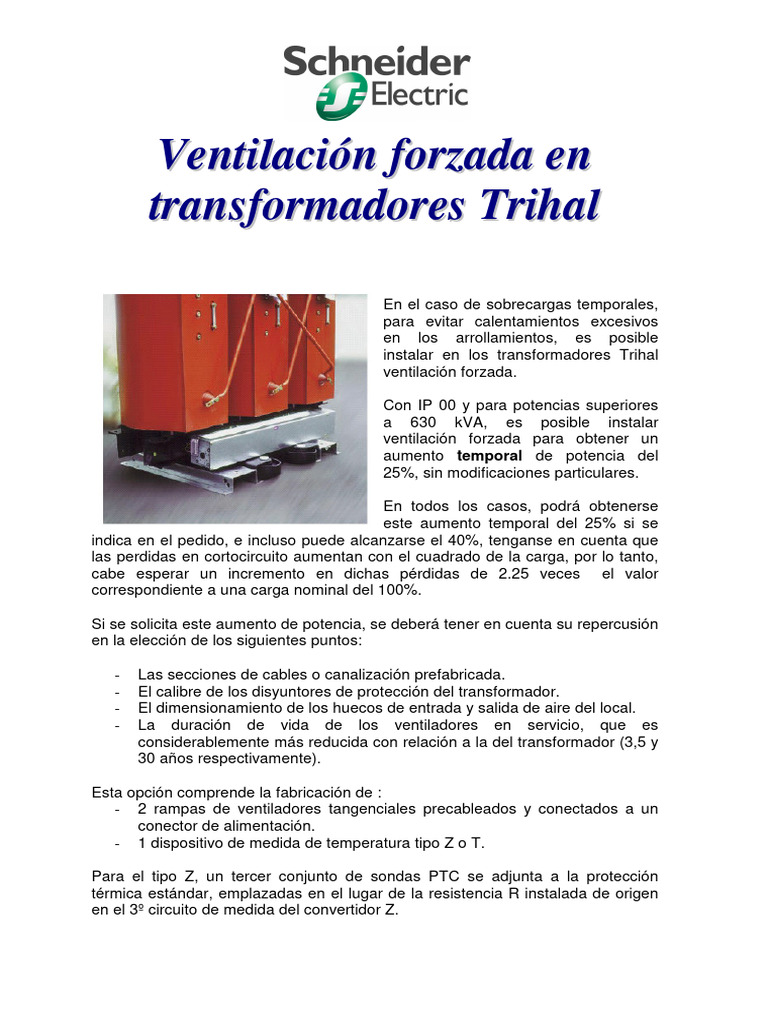 Ventilación Trihal | PDF | Transformador | Equipo eléctrico