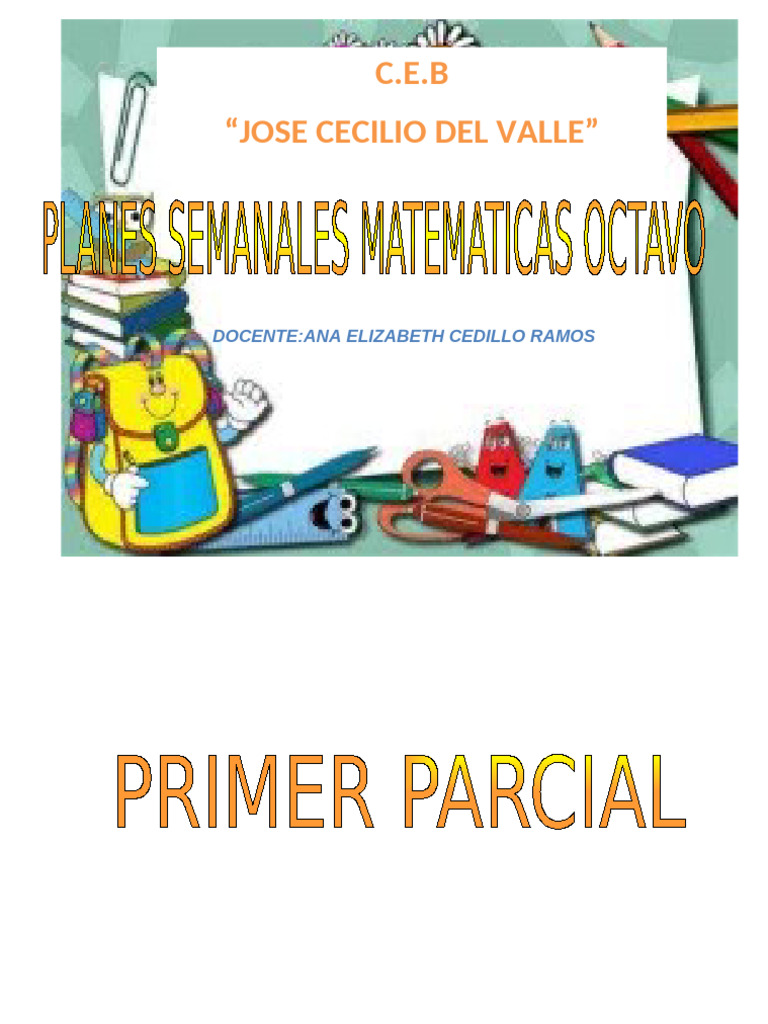 Planes Semanales de Matemáticas 8° | PDF | Triángulo | Rectángulo
