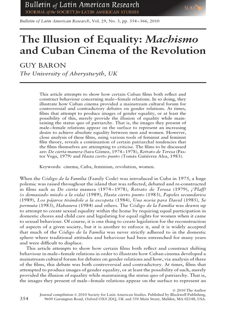 The Illusion of Equality Machismo and Cu | PDF | Machismo