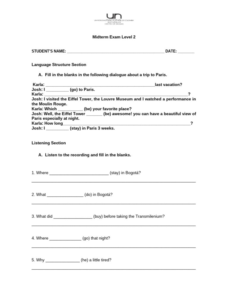 Midterm Exam Language Reading Skills Pdf J K Rowling Harry