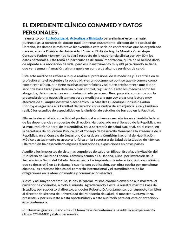 Expediente Clínico y Derechos del Paciente | PDF | Consentimiento ...